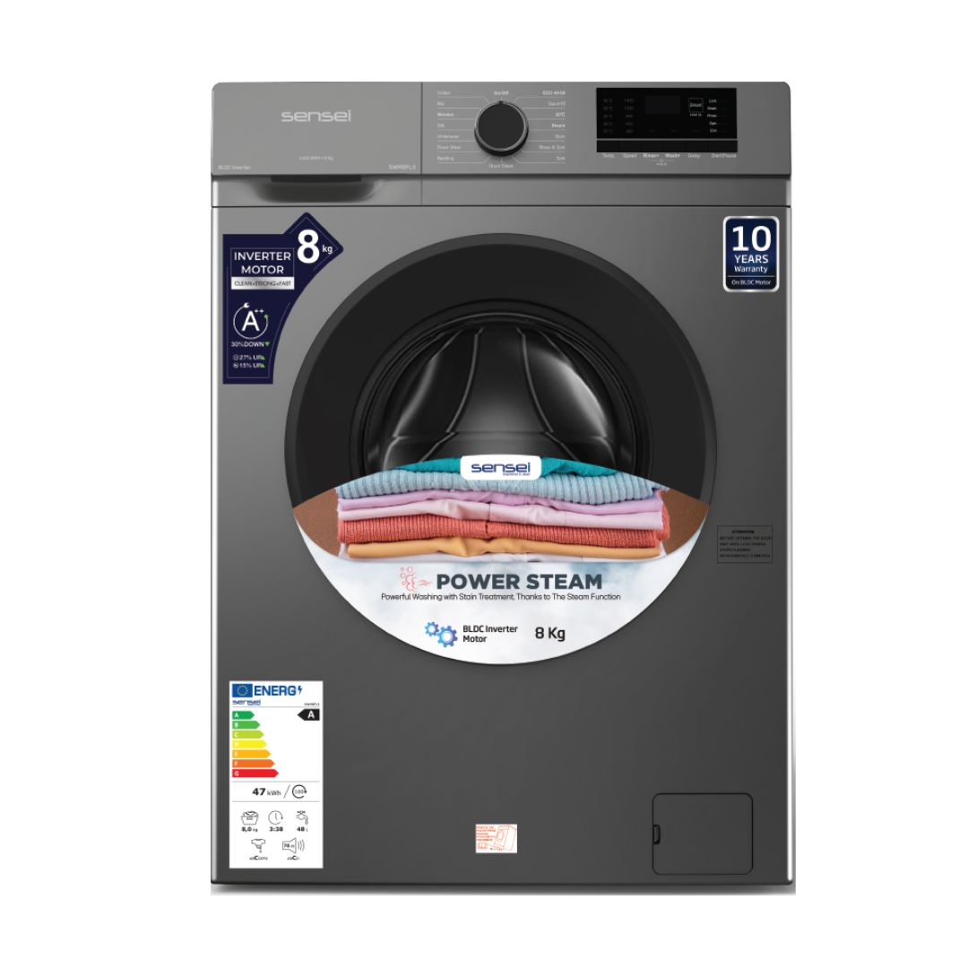 Sensei 8 Kg Front Load Washing Machine - SWM8FL3 | AC GHAR
